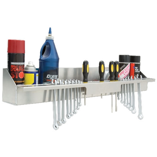Aluminum Hand Tool Storage & Aerosol Can Shelf and Organizer